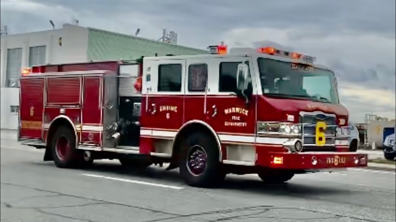 Warwick RI Fire Department Engine 6 Responding on Airport Rd Sept 5th ...