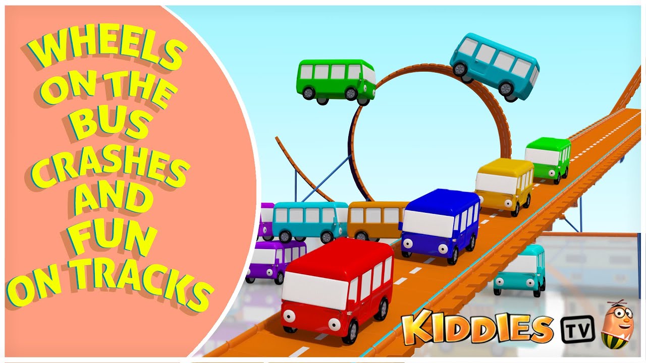 Wheels on the Bus Crashes & Fun on Tracks | Wheels on the Bus | Nursery ...