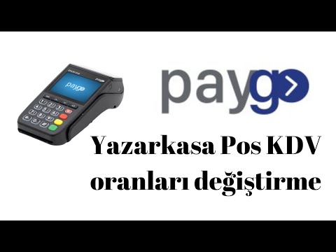 Paygo Yazarkasa Pos KDV Oranları Değiştirme