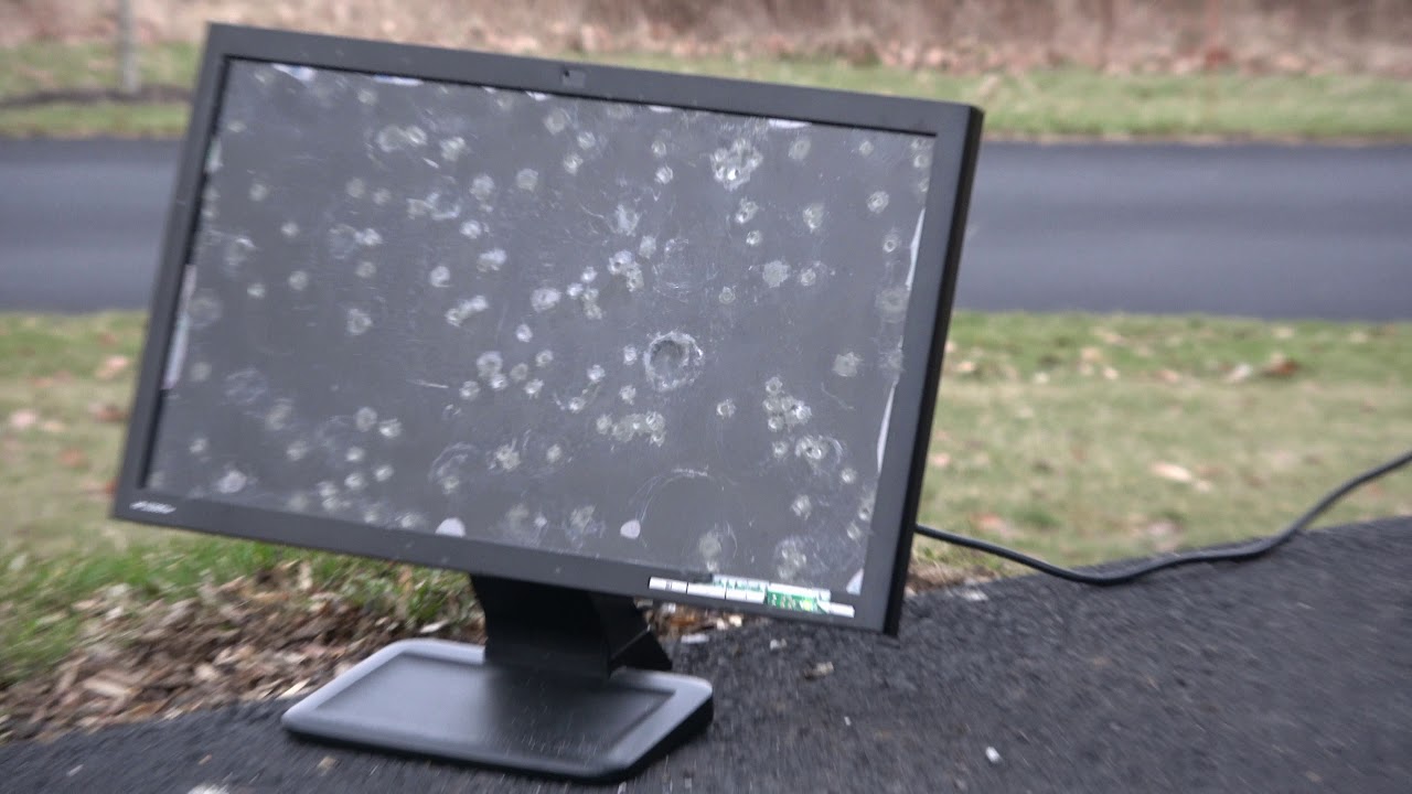 Shooting and smashing HP monitor - YouTube