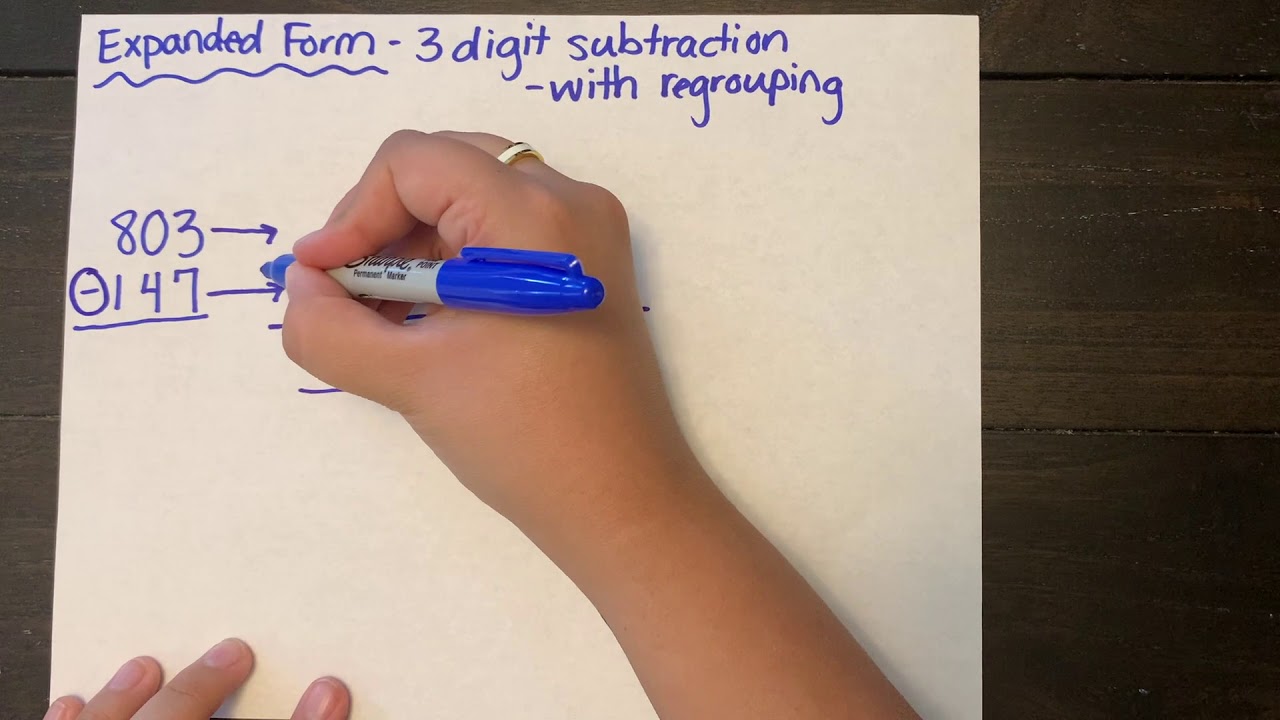 3 Digit Subtraction Expanded Form WITH Regrouping - YouTube