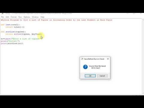 python program sorting of list of turple - YouTube