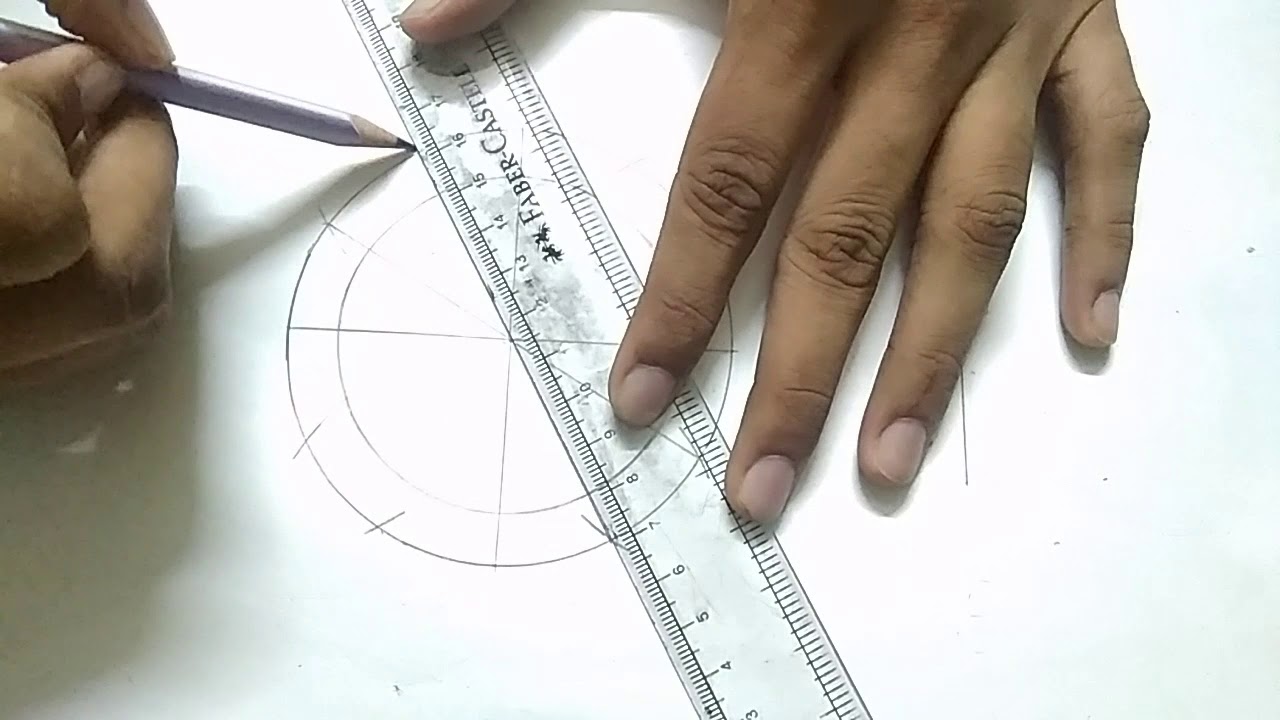 Ellipse by concentric circle method engineering drawing, major and ...