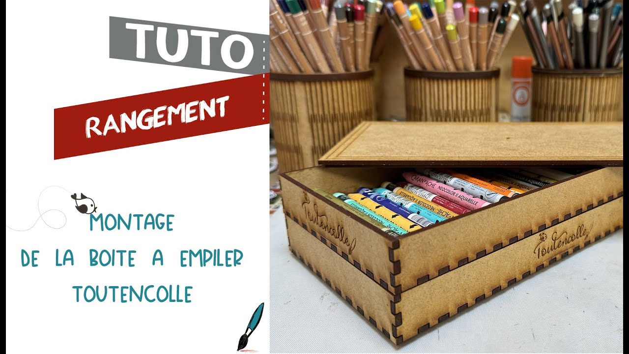 tuto rangement 100% toutencolle : montage boîte à empiler - YouTube