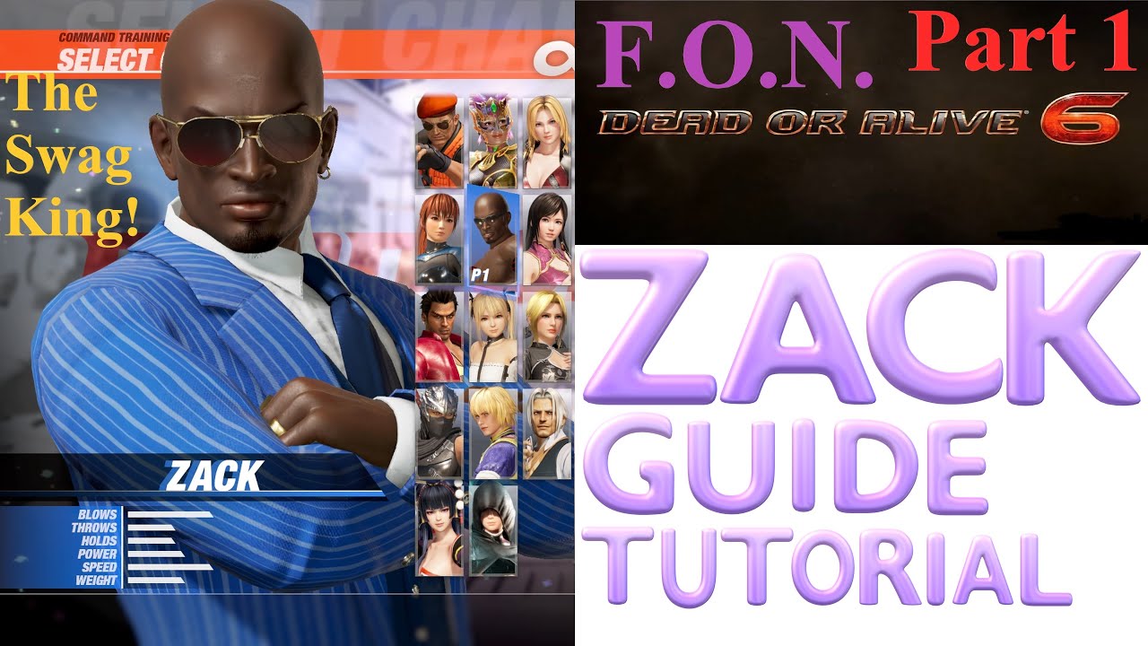 Dead or Alive 6: ZACK GUIDE Tutorial - YouTube