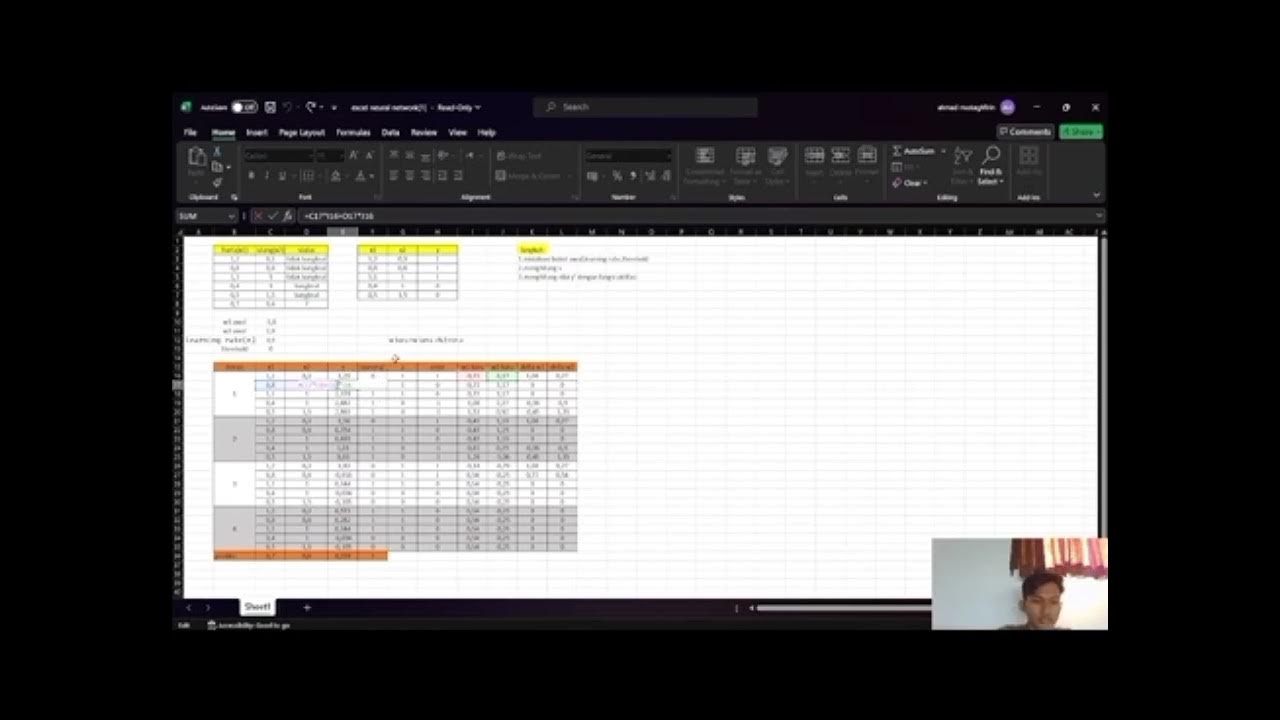 contoh penerapan metode neural network di Excel - YouTube