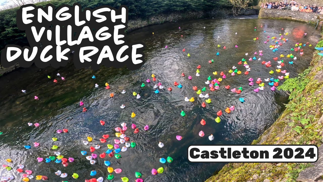 Traditional English Village Duck Race | Castleton 2024 - YouTube