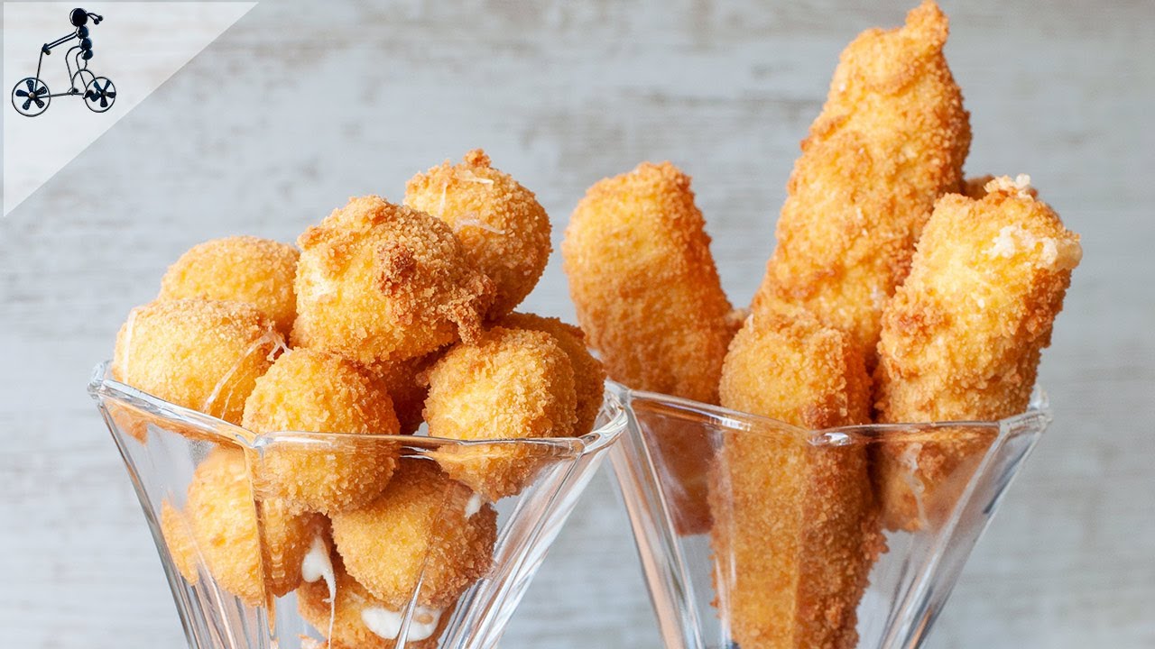 Italian Deep Fried Mozzarella Cheese Sticks And Balls - YouTube