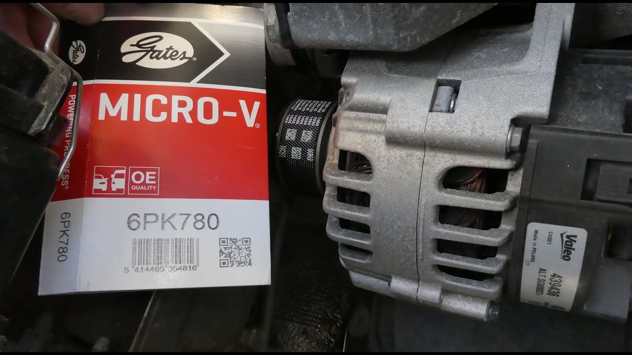 How to replace the alternator belt 1.9SDI VW engine - YouTube