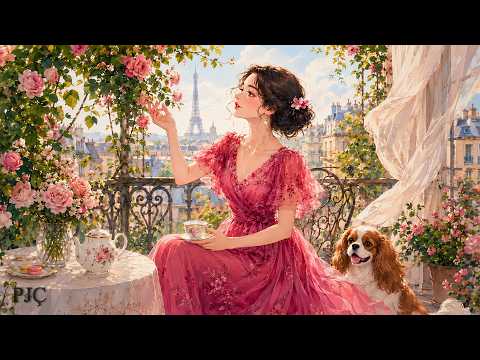 Summer Roses on a Parisian Balcony 🌹 1940s French Vintage Jazz | Cozy & Relaxing