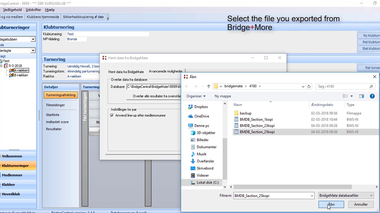 5. How to import the played bws file back into your federation's ...