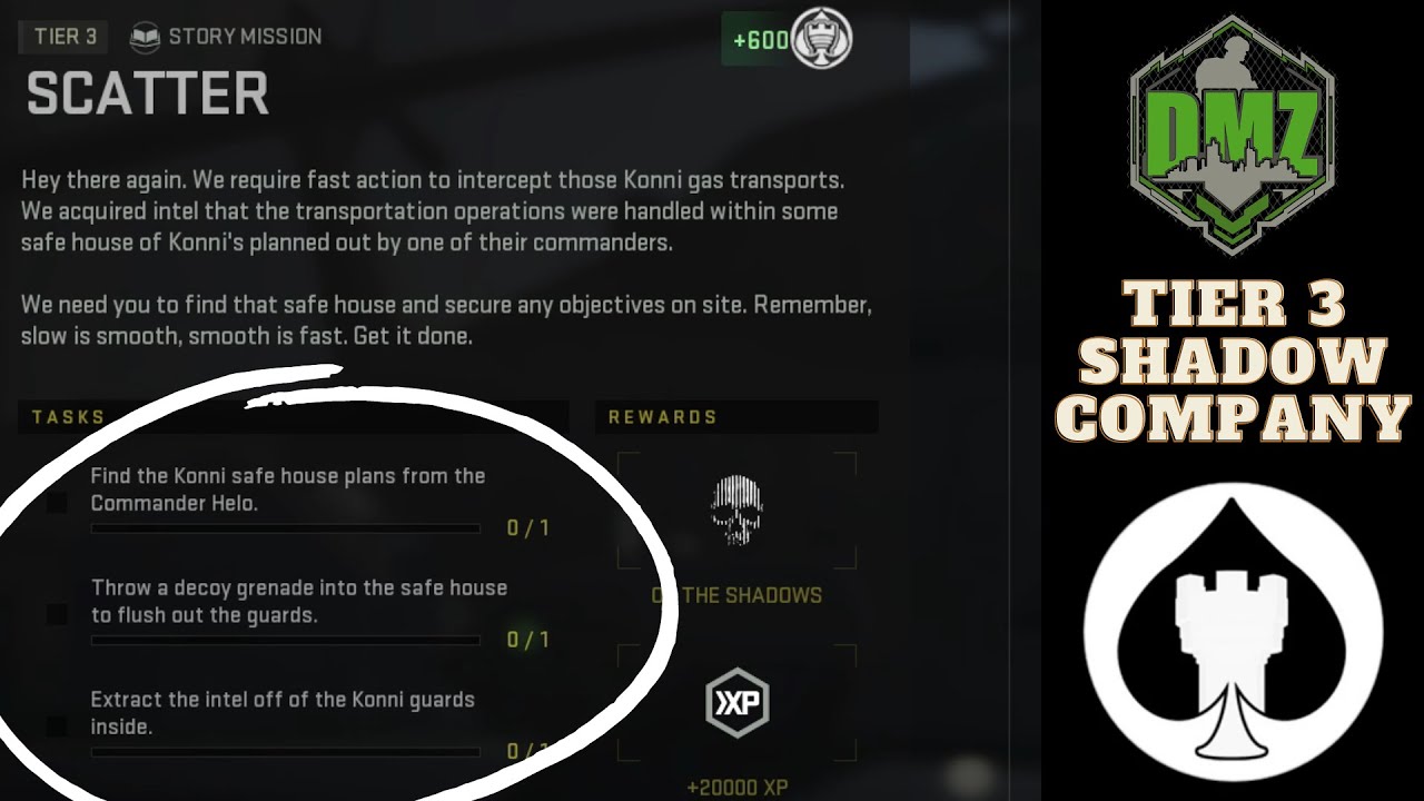 Scatter (SOLO) Tier 3 Shadow Company Story Mission DMZ Warzone 2.0 ...
