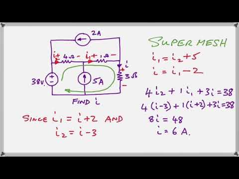 Using Supernode and Supermesh in Circuit Analysis - YouTube
