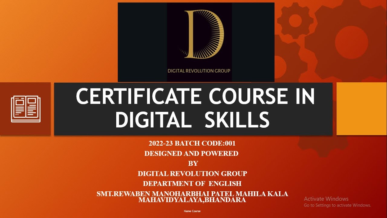 CERTIFICATE COURSE IN DIGITAL SKILLS:SESSION II HOW TO SHARE GOOGLE ...
