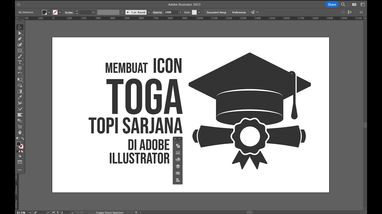 Ini Cara Membuat Icon Topi Sarjana | TOGA di Adobe Illustrator - YouTube