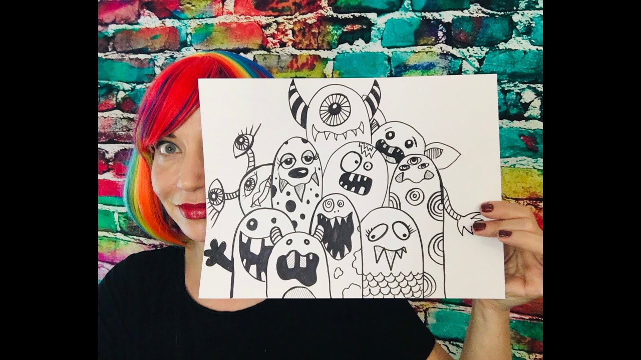 Overlapping Monster Doodle! - YouTube