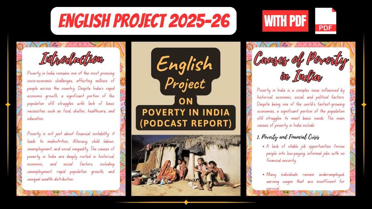 English Project On Poverty in India (Podcast Report) for Class12th ...