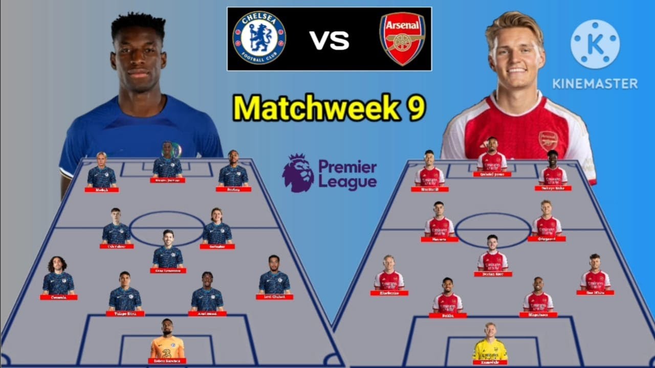 Chelsea vs Arsenal ~ Predictions Line Up 4-3-3 vs 4-3-3 Matchweek 9 ...