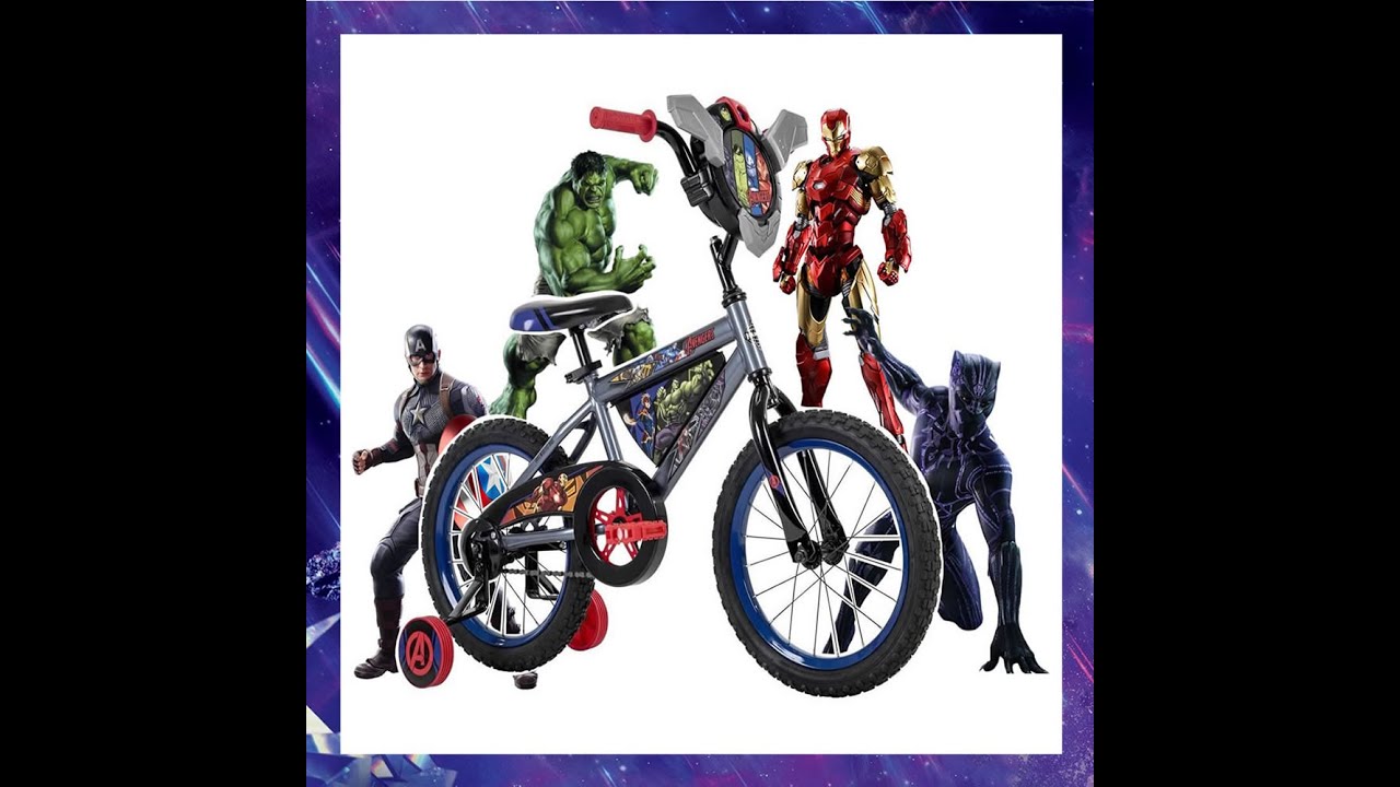 Huffy Marvel Avengers 16" Bike with Training Wheels - YouTube