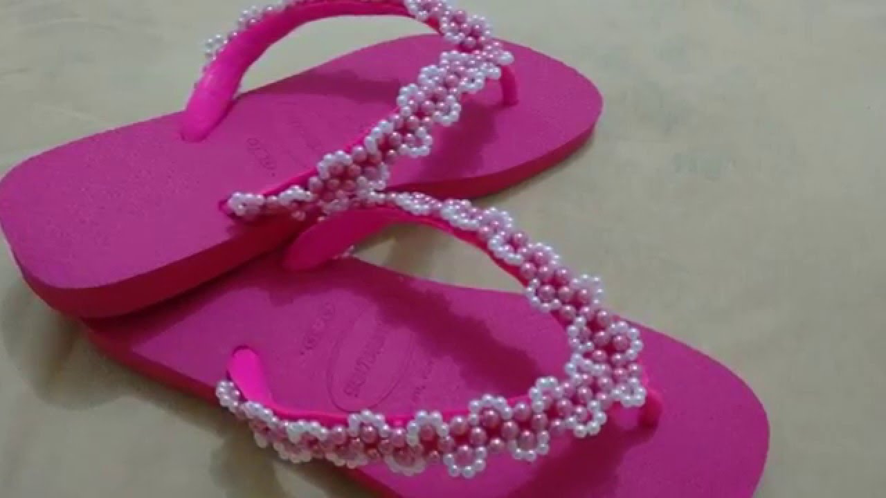 Chinelo Rosa Pink com Pérolas - YouTube