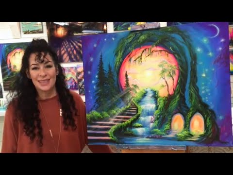 Acrylic Painting Tutorial- Fantasy World landscape - YouTube