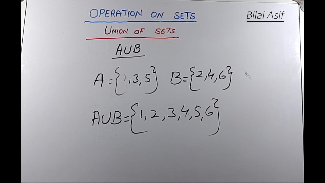 Union of Sets, OPERATION ON SET, set theory - YouTube