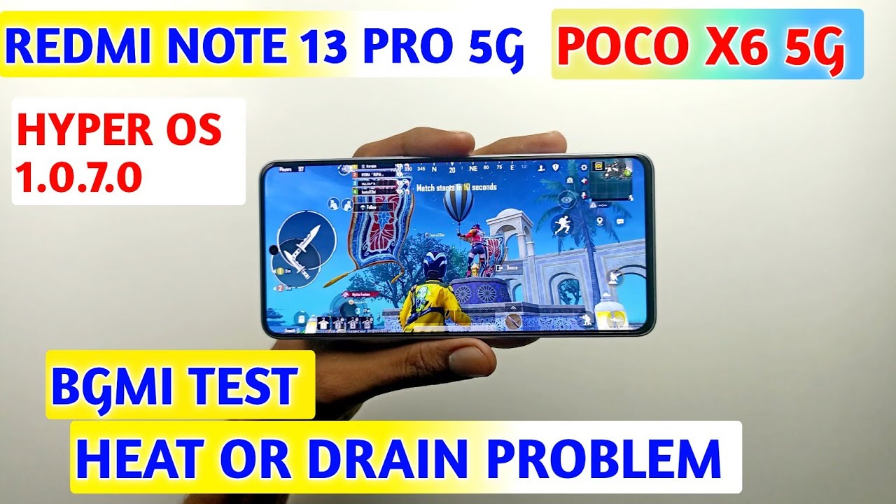 Redmi Note 13 pro 5G hyper OS 1.0.7.0 Bgmi Test heating issue or fps ...