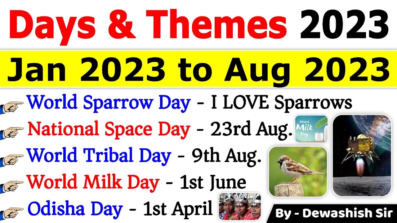 Days And Themes 2023 Important Days January 2023 To August 2023 days-and-themes-2023-important-days-january-2023-to-august-2023