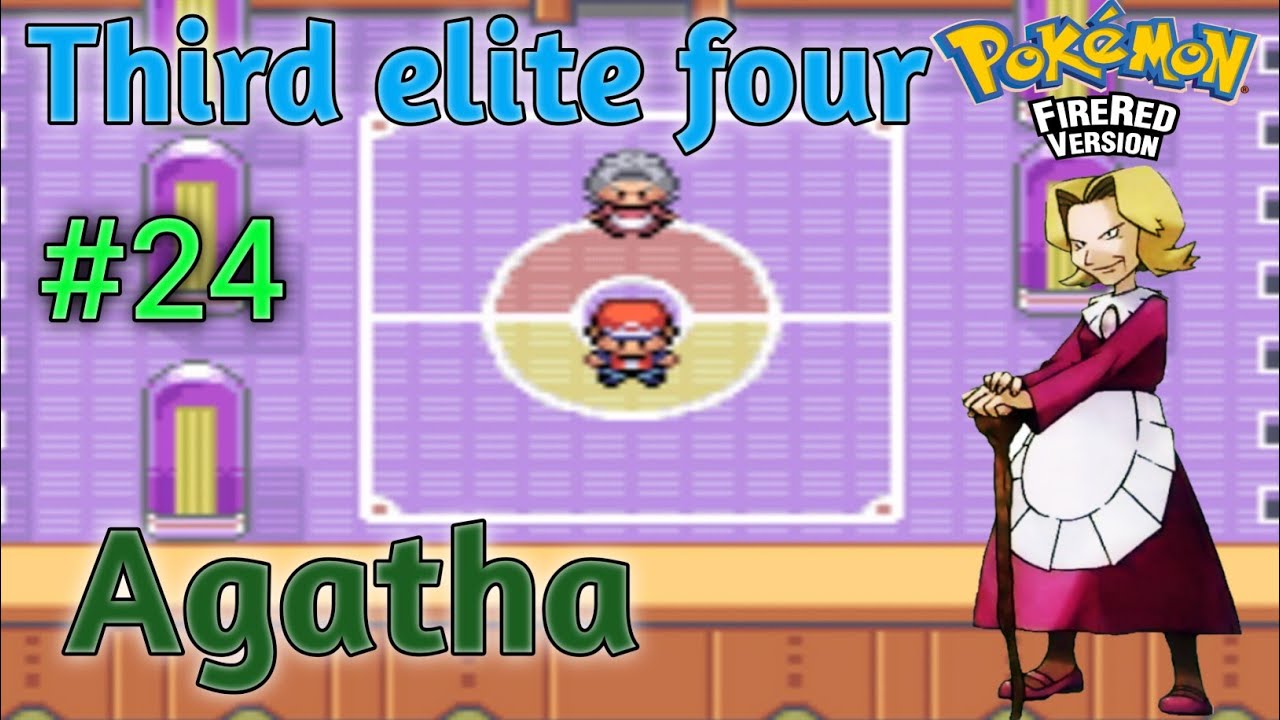 Battle with third elite four Agatha//pokemon fire red//episode=24 ...