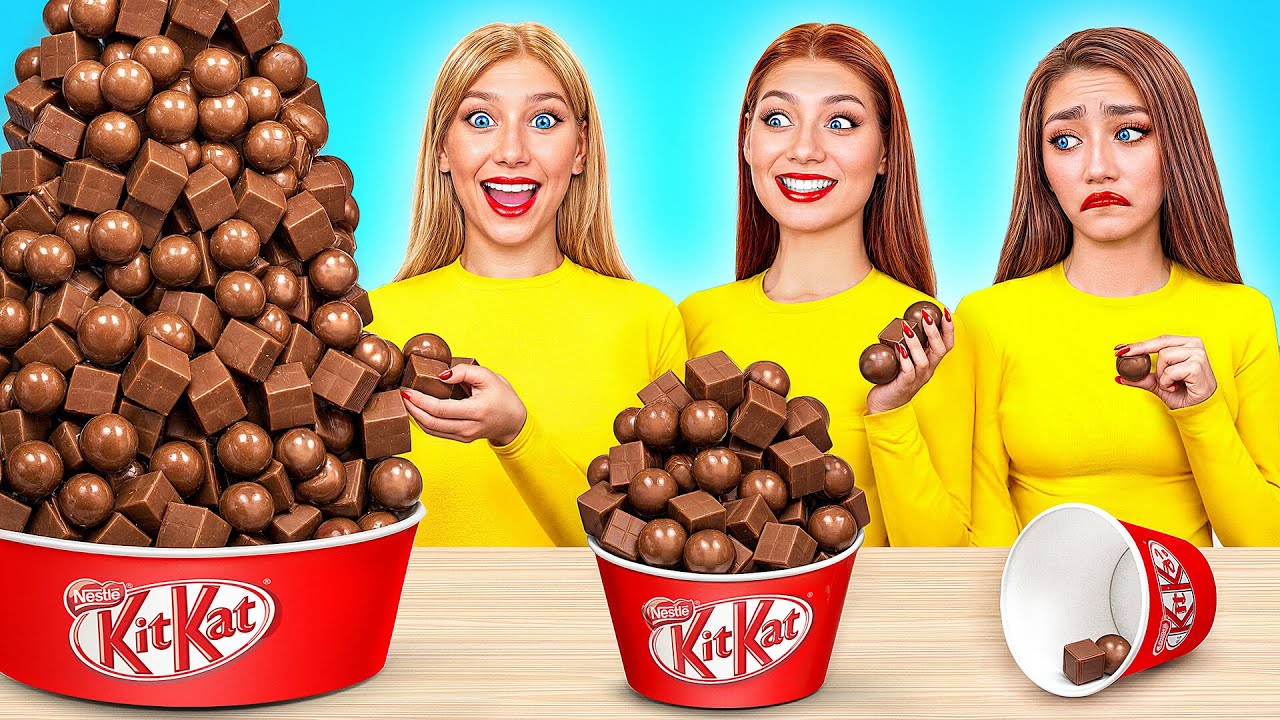 Stor, Mellem Og Lille Plade Udfordring | Sjove Mad Hacks Multi DO Joy - YouTube