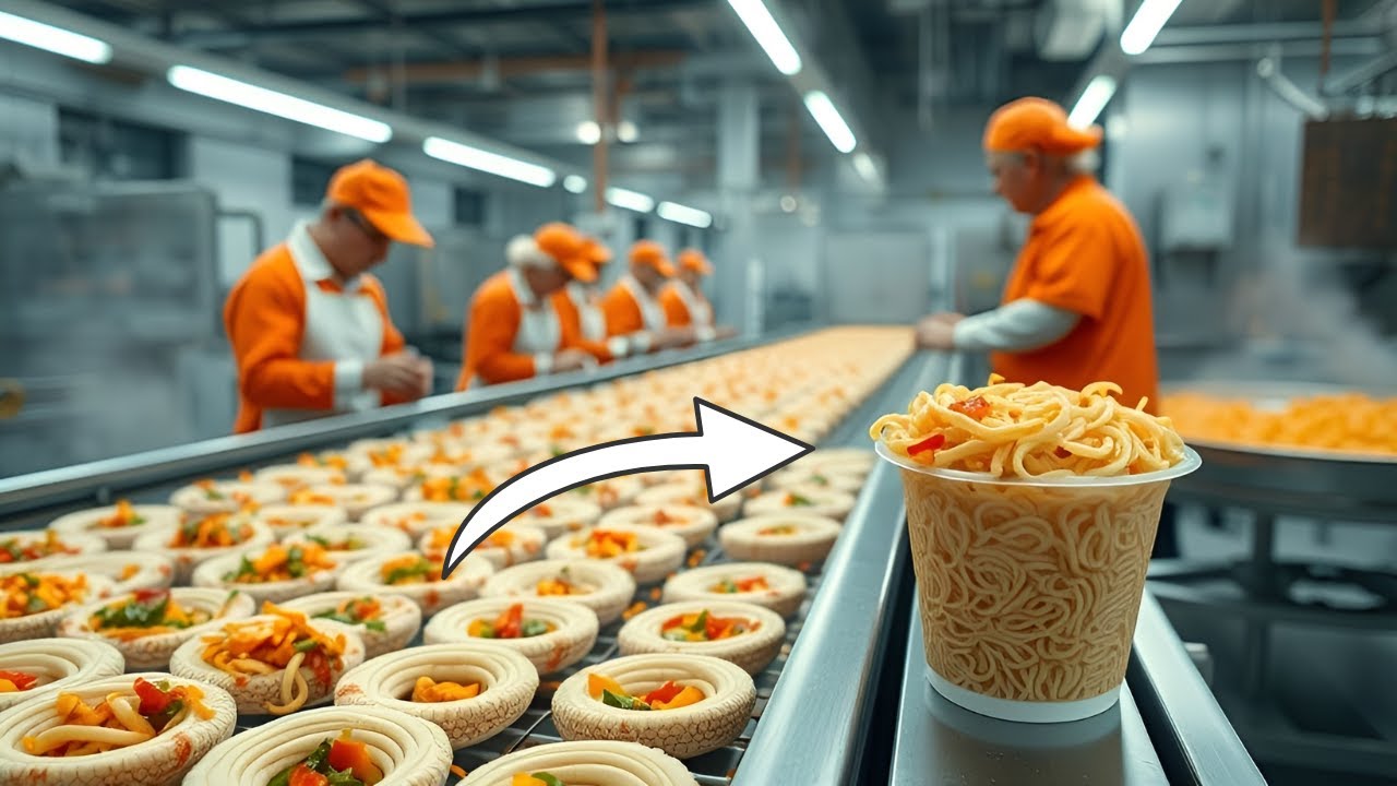 CÓMO se FABRICAN los FIDEOS INSTANTÁNEOS 🍜 | De la Harina al Tazón en ...