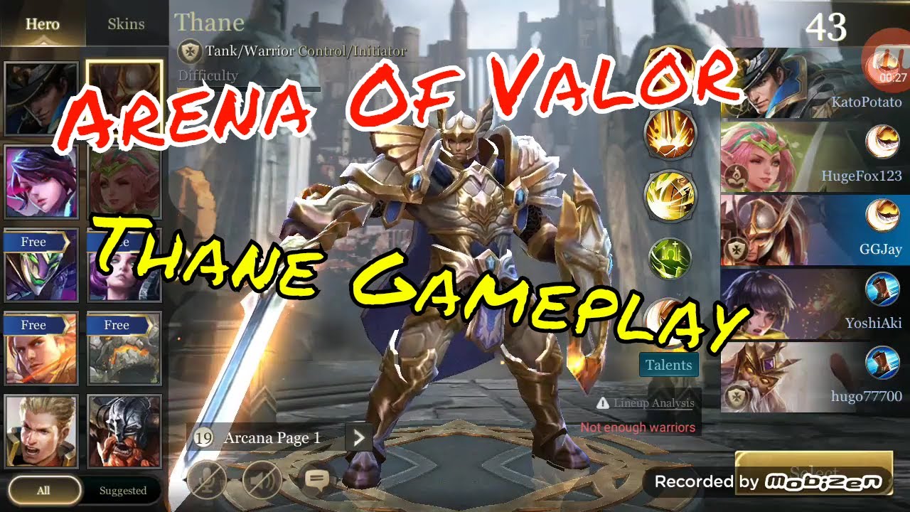 Arena of Valor Thane Game Play - YouTube