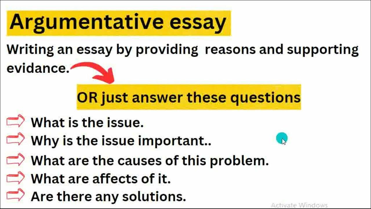 How To Write An Argumentative Essay Tips To Write Argumentative