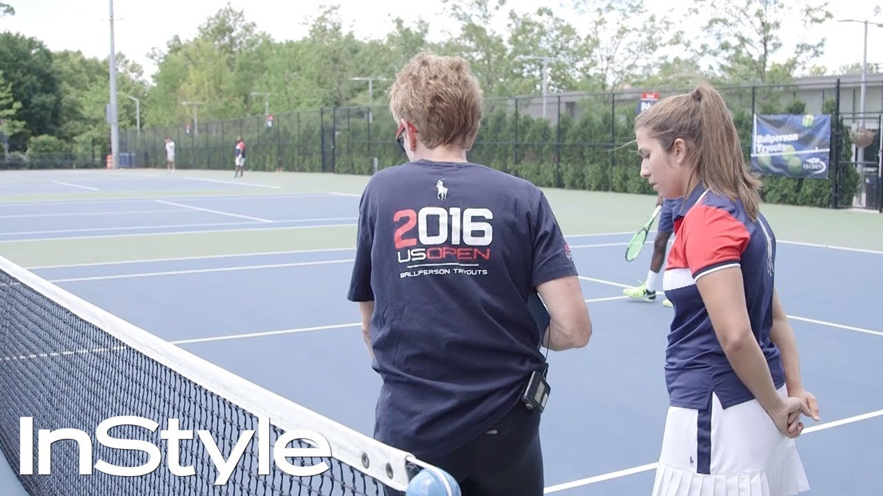 We Tried It: US Open Ball Person Tryouts | InStyle - YouTube