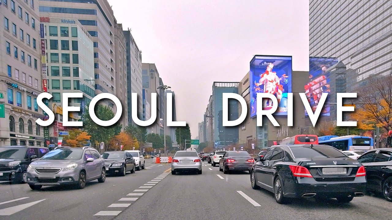 SEOUL DRIVE | Autumn in Gangnam | 4K Driving City Tour with Nujabes ...