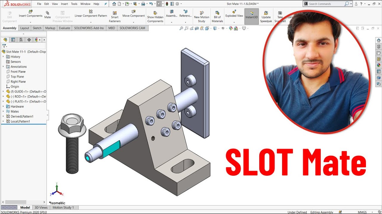 Slot Mate | Mechanical Mates | SW Assembly Modeling | Tutorial 74 - YouTube