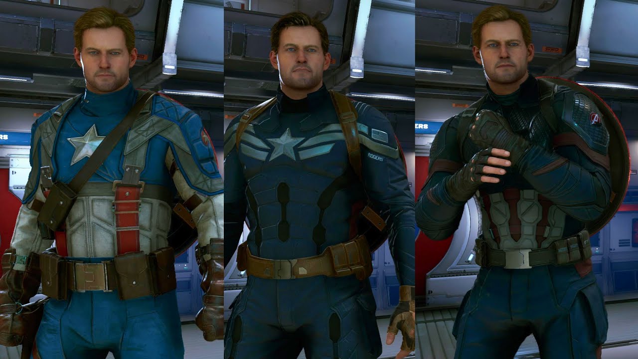 Marvel's Avengers PS5 - All MCU Cap Suits (Unhelmed) - YouTube