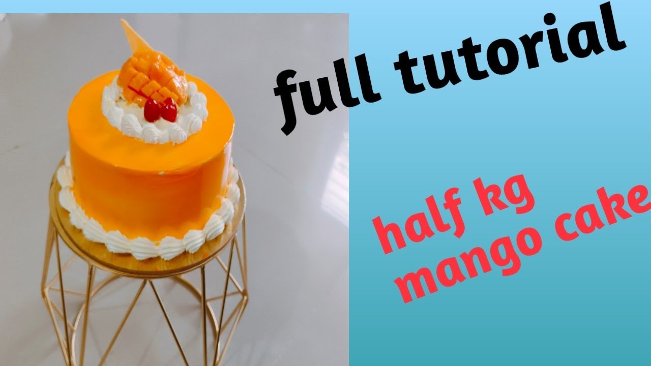 mango cake design|simple cake design| Real mango cake - YouTube