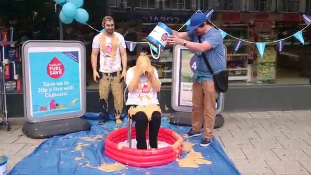 Tracey getting gunged with custard - YouTube