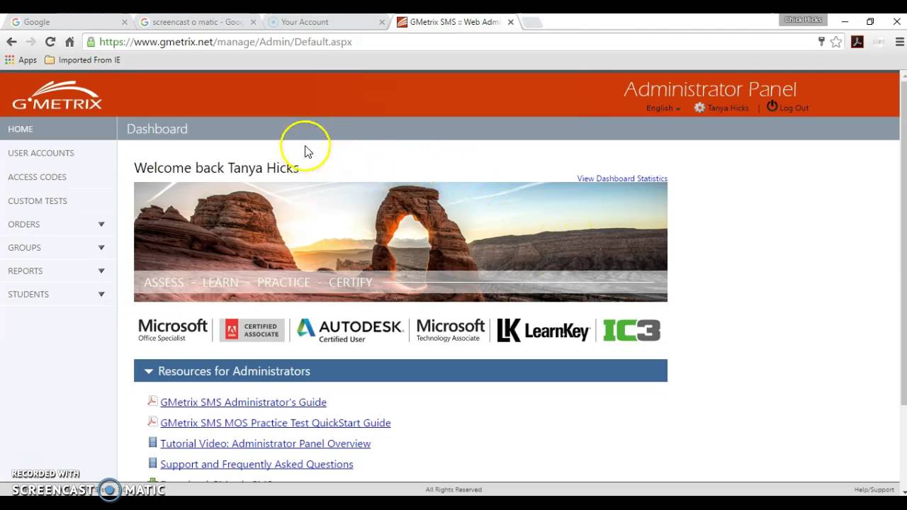 GMetrix Student Accounts & Admin Searches Video 4 - YouTube