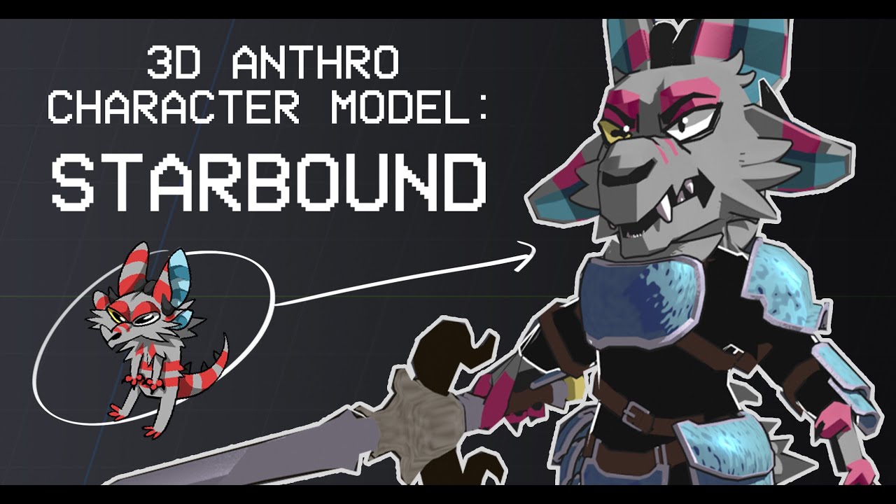 Blender 3D Anthro Character Model: OC Starbound - YouTube