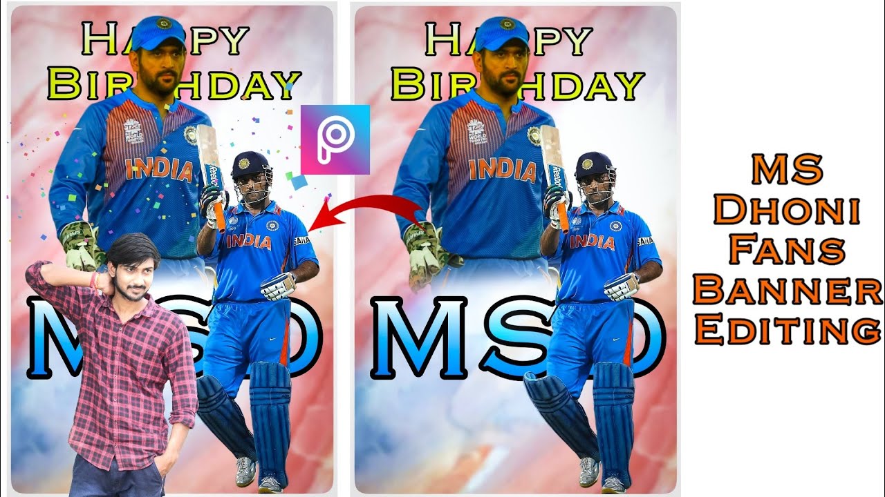 MSD Birthday Banner Editing in Picsart | Happy Birthday MS Dhoni HD ...