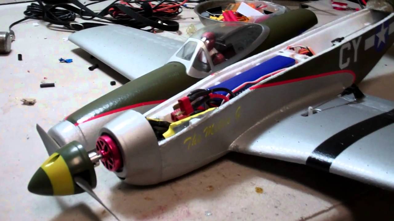 Hobby King Funfighter P-51 with 2836/3200KV setup - YouTube