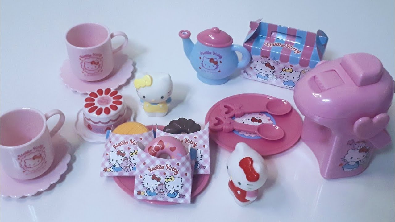 Satisfying Unboxing with Hello Kitty Snack☕🍥 and Kitchen Set /ASMR ...