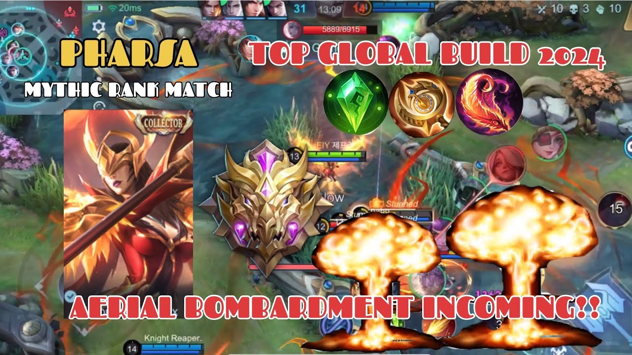 Overpowered Mage 1 Shot Delete Combo!!Pharsa Mythic Rank Match!! Try ...