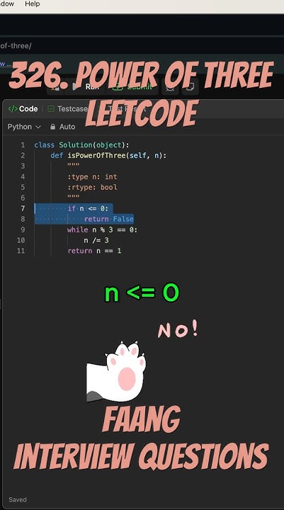 Leetcode 326 Power Of Three Leetcode Python Faang Codinginterview 8063
