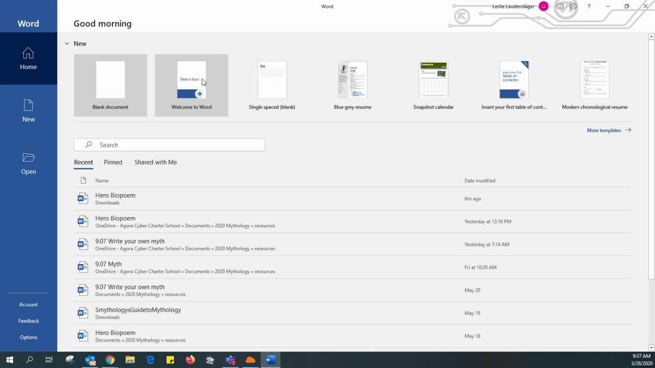 Opening a word document - YouTube