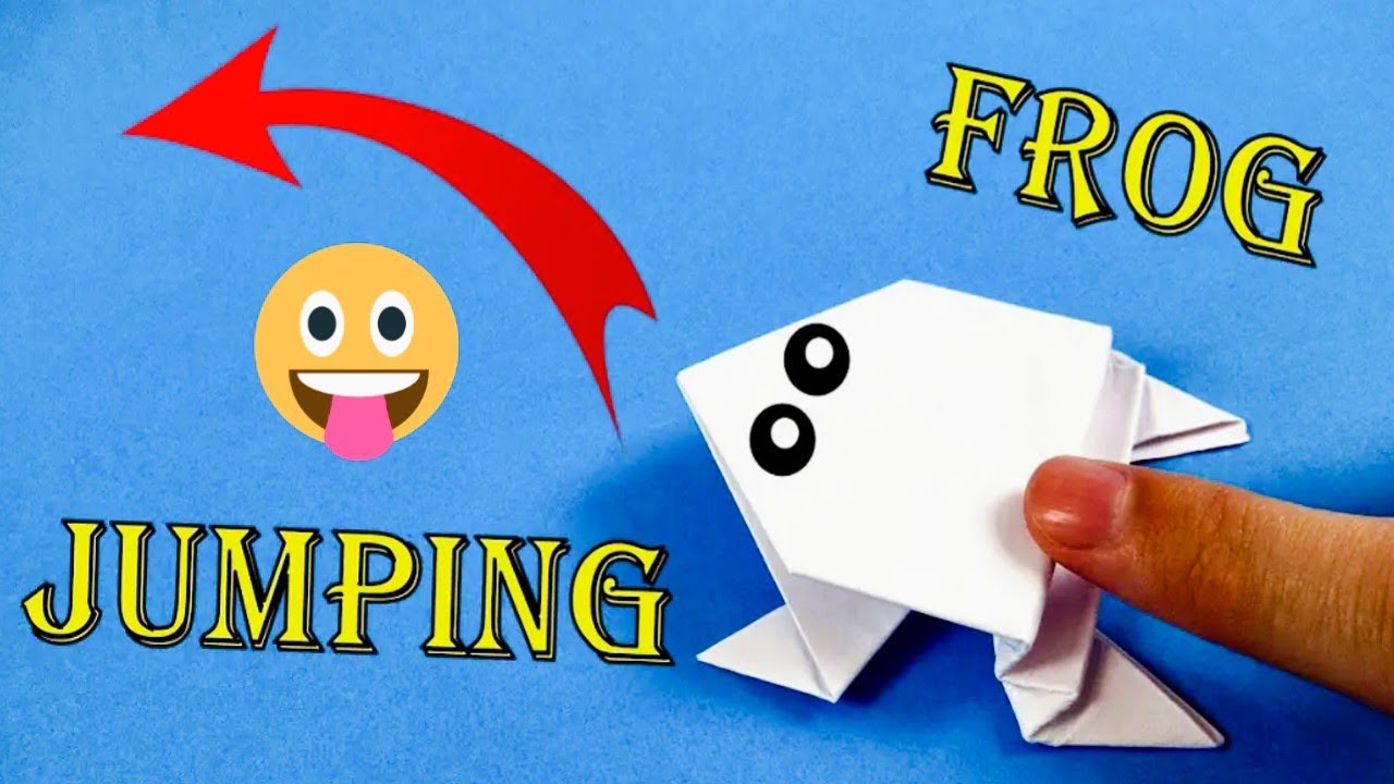 Jumping paper frog origami tutorial | paper crafts - YouTube