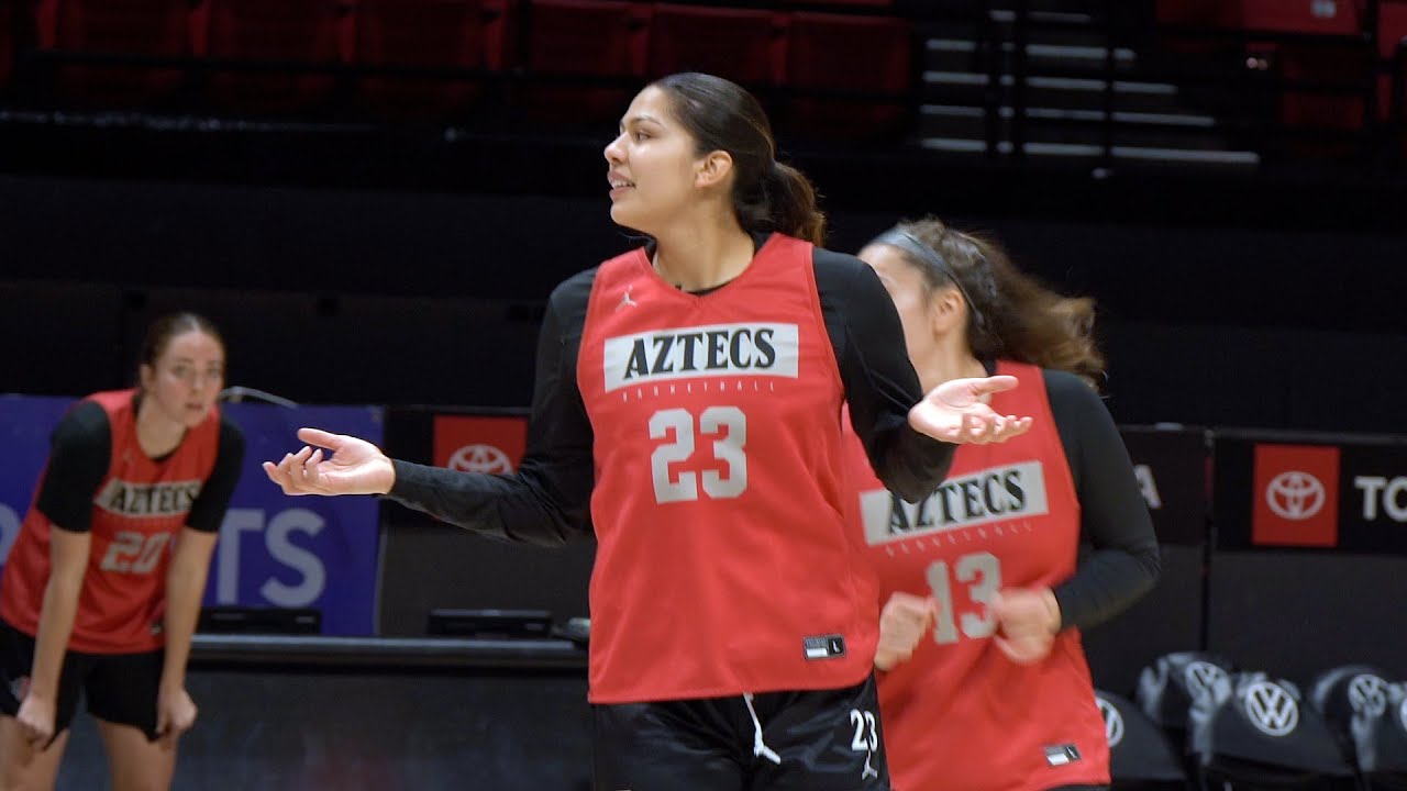 SDSU WOMEN'S HOOPS: SENIOR KIM VILLALOBOS MIC'D UP AT PRACTICE - YouTube