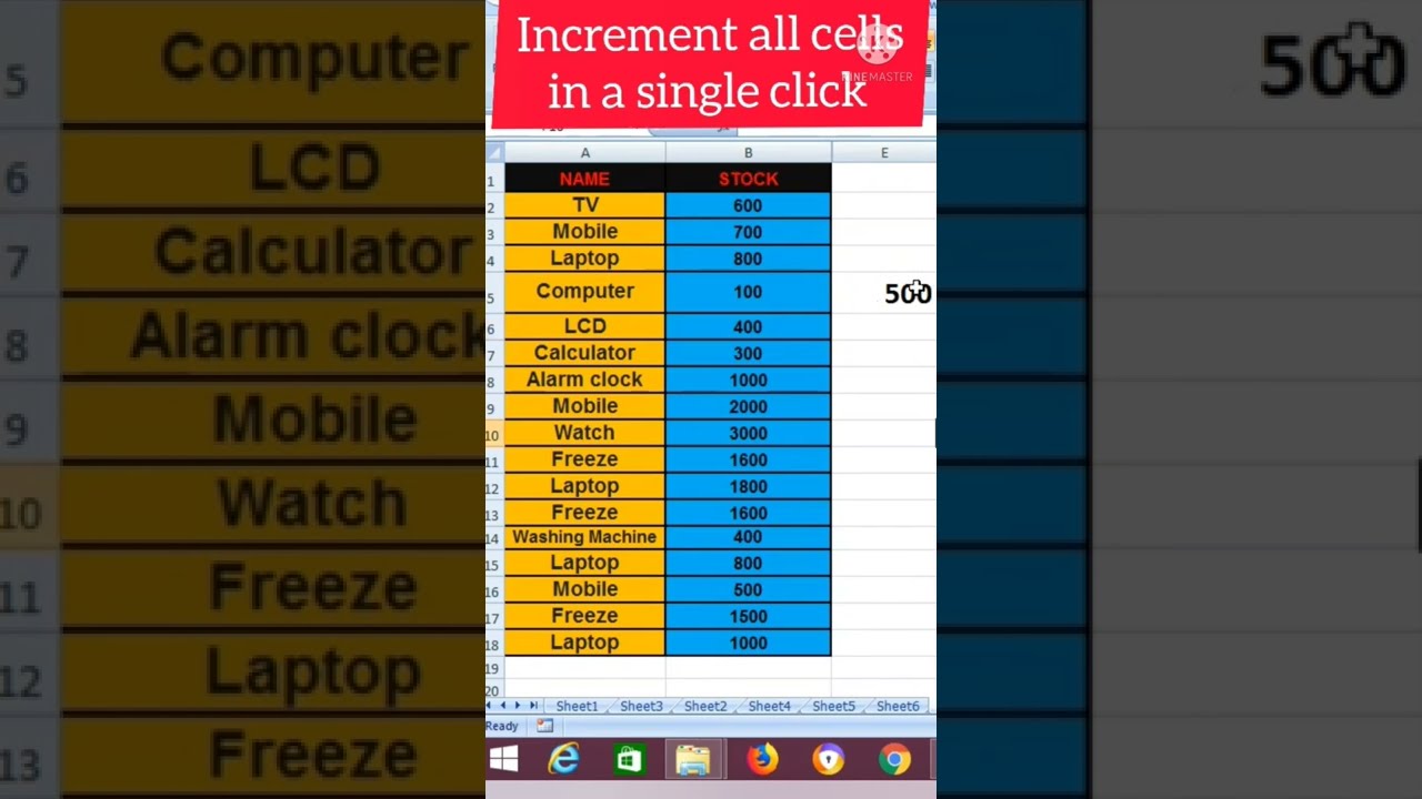 How To Increase Cell Value In Excel exceltutorial shorts YouTube How To Increase Cell Value In Excel exceltutorial shorts YouTube